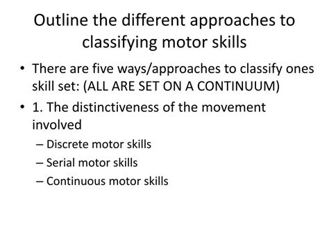 Ppt Sehs Topic 5 1 The Characteristic And Classification Of Skill Powerpoint Presentation