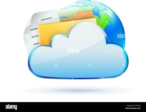 Vector Illustration Of Cool Cloud Based Data Sharing Concept Icon Stock
