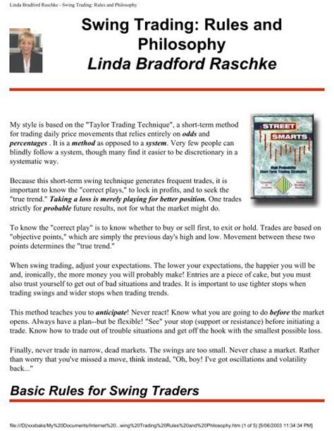 Swing Trading Rules And Philosophy Trading Naked