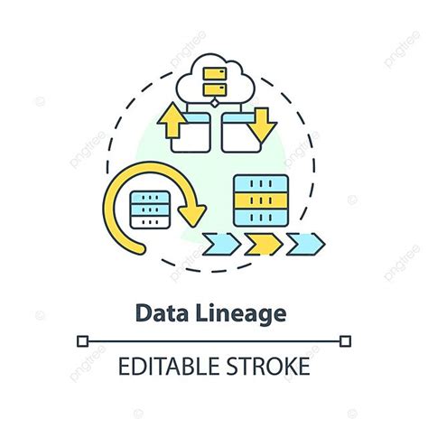 data lineage concept icon infographic system stroke vector infographic