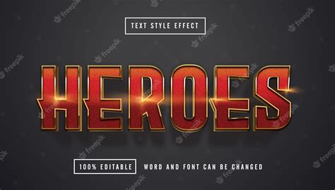 Premium Vector Red Gold Text Effect Editable