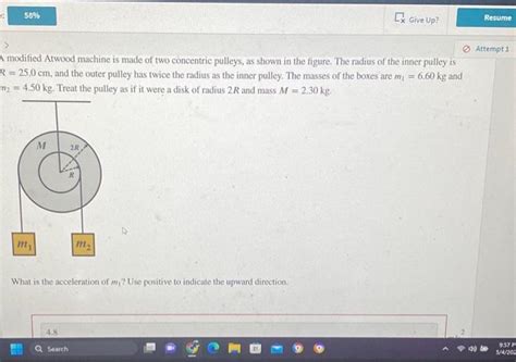 Solved Modified Atwood Machine Is Made Of Two Concentric