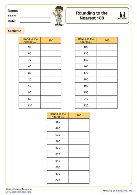 Rounding Numbers To The Nearest 100 Using Number Lines B Worksheet Pdf Printable Number