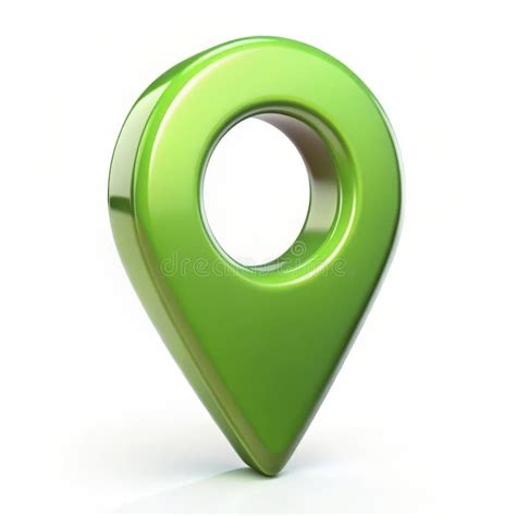 Shiny Green Map Pointer Standing On White Background Indicating