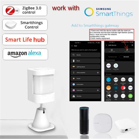 Mini Battery Powered ZigBee 3 0 Smart Motion Sensor Detector PIR Work With ZigBee Alexa Echo