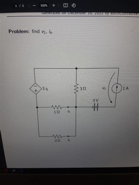 Solved Problem Find V I Chegg Com