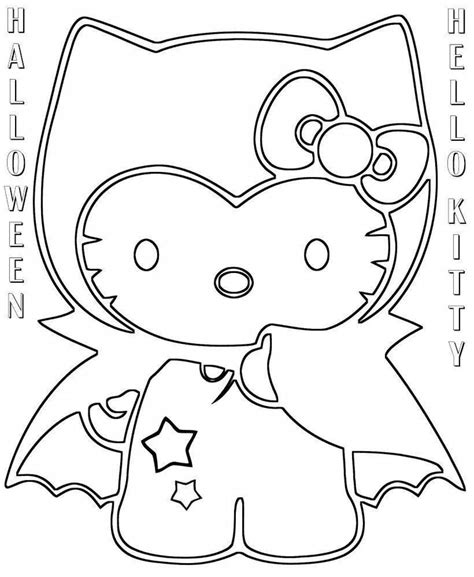 Раскраски Хеллоу Китти Хэллоуин Распечатать бесплатно