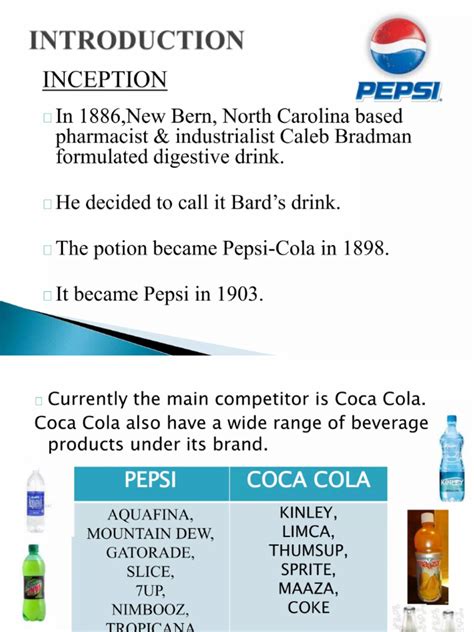 Pepsi Slides Pdf Pepsi Co Pepsi
