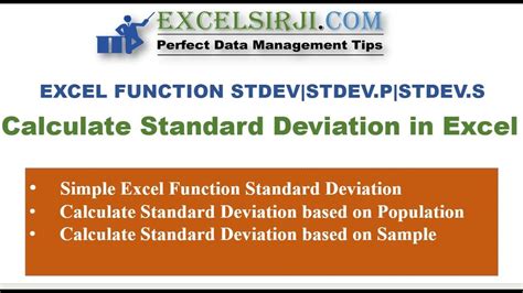 How To Calculate Standard Deviation In Excel Standard Deviation