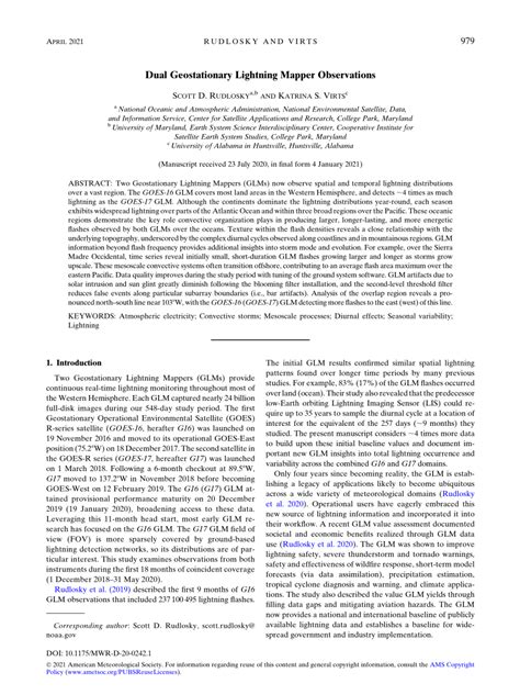 Pdf Dual Geostationary Lightning Mapper Observations