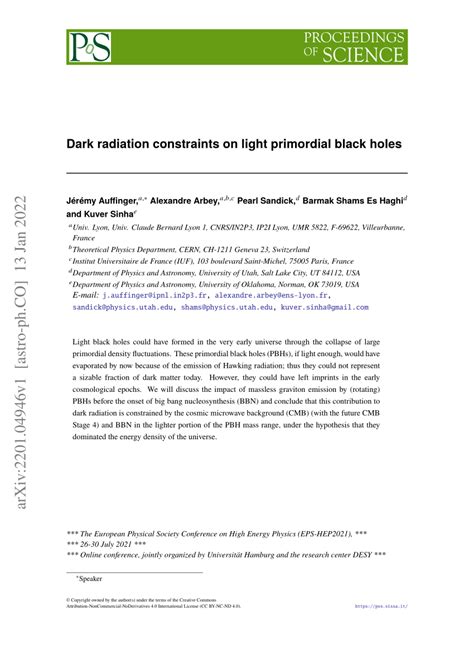 Pdf Dark Radiation Constraints On Light Primordial Black Holes