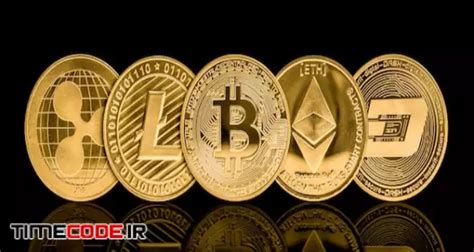 دانلود عکس بیت کوین Golden Cryptocurrency Coin تایم کد