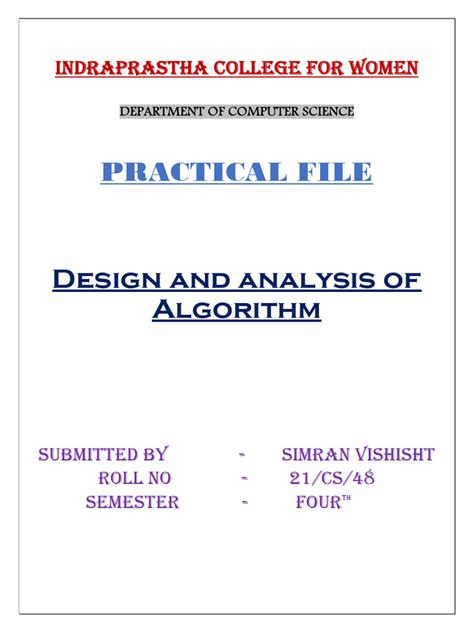 Daa Pf Simra 48 Final Pdf Applied Mathematics Theoretical Computer Science