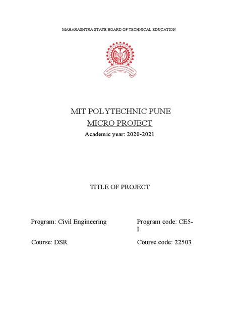 mit polytechnic pune micro project pdf auto cad computer aided design
