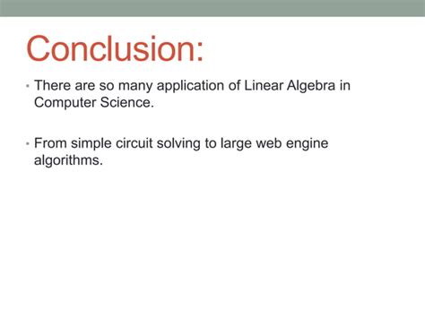 Applications Of Linear Algebra In Computer Sciences Pptx