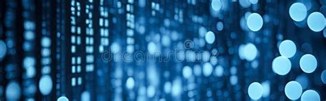 Blue Digital Binary Data Code On Screen Abstract Tech Binary Code