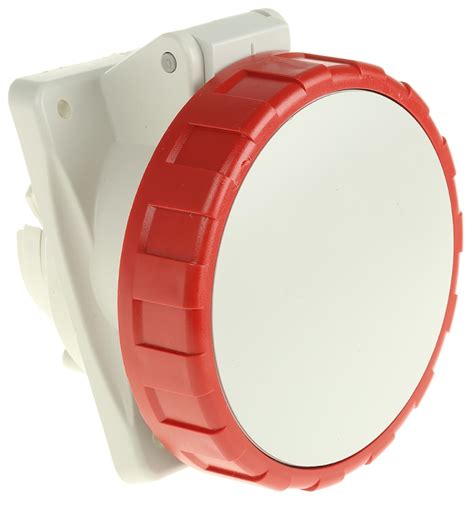 418 1667 Scame Scame Ip66 Ip67 Red Panel Mount 3p N E Heavy Duty Power Connector Socket