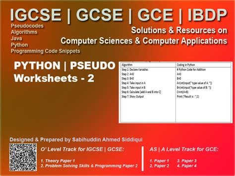 Python Programming With Pseudocode Worksheets 1 6 Teaching Resources
