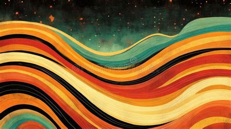 Abstract Waves In Warm Colors Create A Visually Soothing Landscape