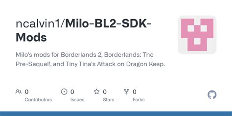Github Ncalvin Milo Bl Sdk Mods Milo S Mods For Borderlands Borderlands The Pre Sequel