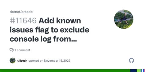 Add Known Issues Flag To Exclude Console Log From Matching · Issue