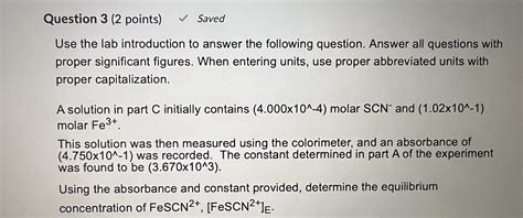 Solved Question 3 2 ﻿points ﻿saveduse The Lab