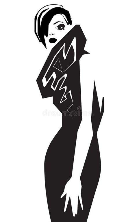 Fashion Model Scetch Vector Illustration Stock Vector Illustration Of Hand Flirting