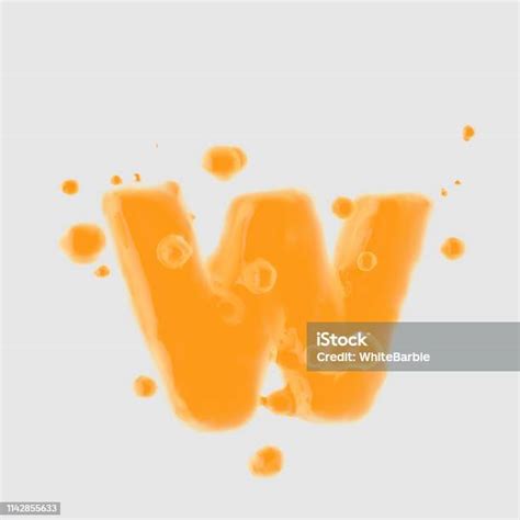 3d 문자 W 소문자 흰색 배경에 고립 된 방울과 오렌지 주스 글꼴 0명에 대한 스톡 사진 및 기타 이미지 0명 3차원 형태 감귤류 과일 Istock