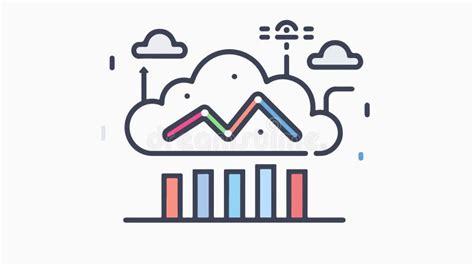 Cloud Analytics Outline Icon Vector Illustration Stock Vector Illustration Of Abstract