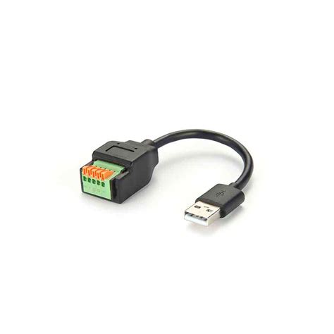 Elecbee USB A Male To 5 Pin Terminal Block Cable With Push Button Vertical