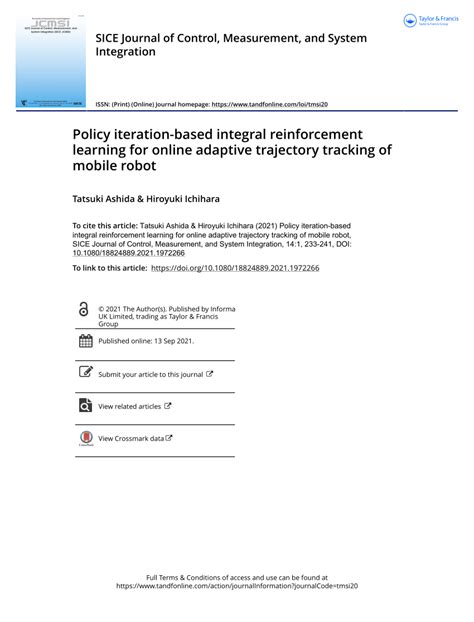 Pdf Policy Iteration Based Integral Reinforcement Learning For Online Adaptive Trajectory