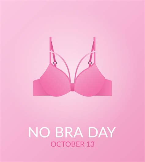 Premium Vector National No Bra Day Vector Web Banner Poster Cover Super Pushup Bra Icon
