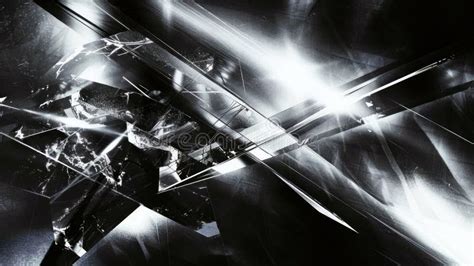 Abstract Black And White Composition With Sharp Angles And Light Reflections Stock Illustration