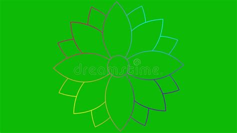 Animated Colorful Linear Flower Is Drawn Gradually Line Symbol Of Lotus Blossom Stock Video