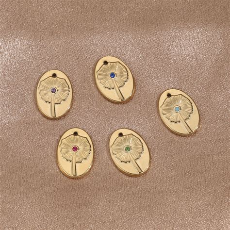 5 бр Овално цвете от неръждаема стомана Бохемски плажни висулки за Направи си сам Обеци Колие