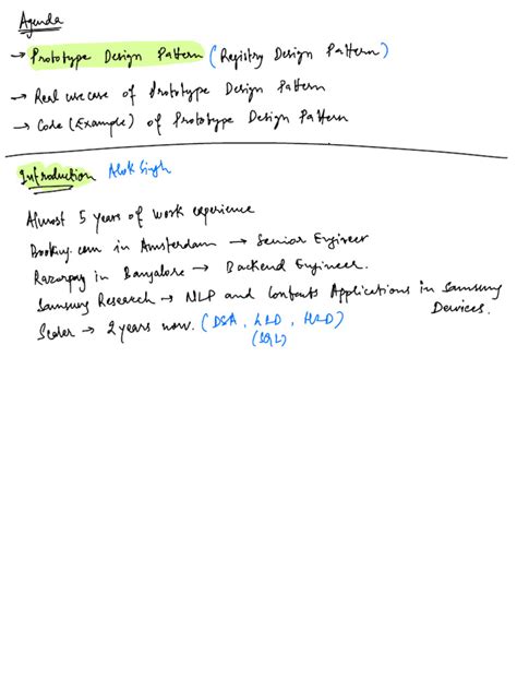 Prototype And Registry Design Pattern Notes By Udhayakumar Pdf Software Development