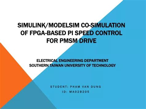 Ppt Simulink Modelsim Co Simulation Of Fpga Based Pi Speed Control