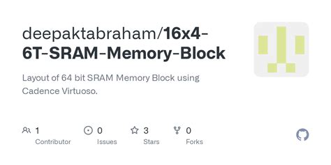 GitHub Deepaktabraham 16x4 6T SRAM Memory Block Layout Of 64 Bit SRAM Memory Block Using