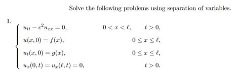 solved solve the following problems using separation of