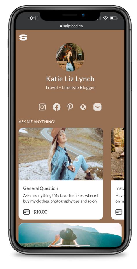 Your Creator Storefront Snipfeed