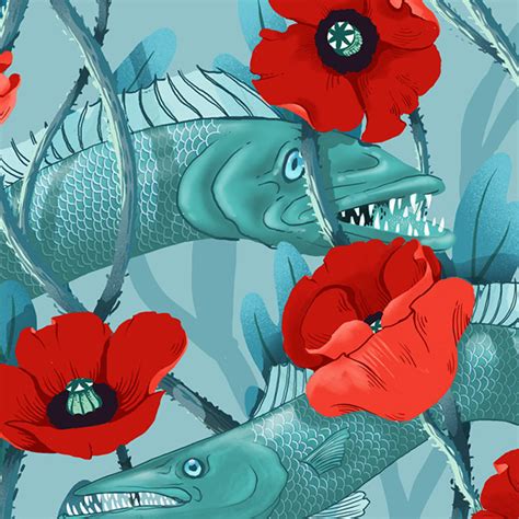 Barracuda Seamless Pattern On Behance