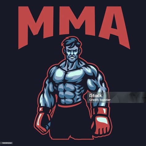 근육 Mma 전투기 마스코트 로고 Championship에 대한 스톡 벡터 아트 및 기타 이미지 Championship