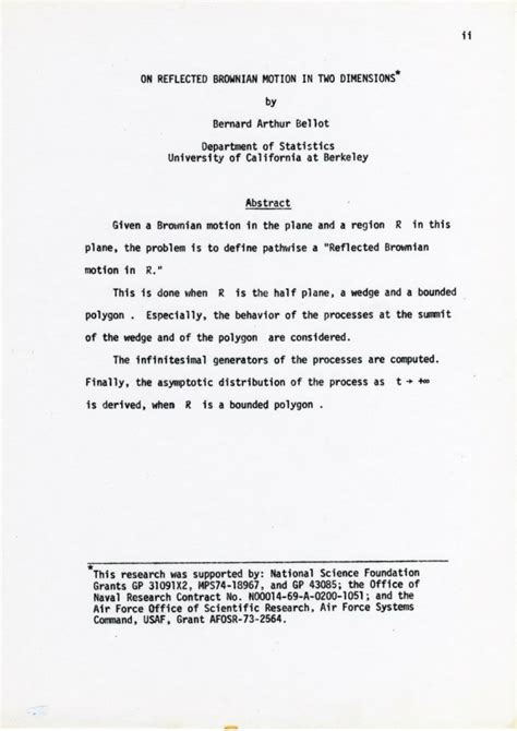 Pdf On Reflected Brownian Motion In Two Dimensions Phd Thesis Uc Berkeley 1975