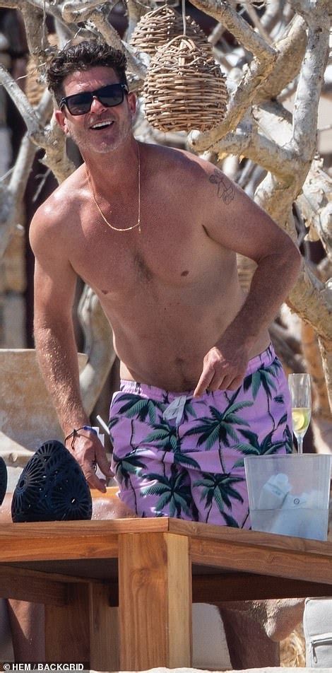 Robin Thicke And His Bikini Clad Fiancee April Love Geary Bask In The
