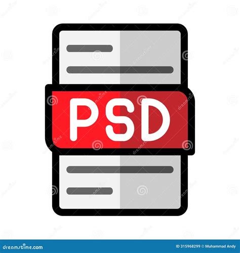 Psd File Type Flat Icons Document Files Format Graphic Design Outline Icon Stock Vector