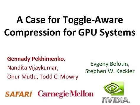 a case for toggleaware compression for gpu systems