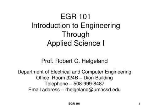 Ppt Egr 101 Introduction To Engineering Through Applied Science I Powerpoint Presentation Id
