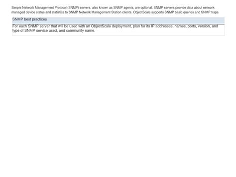 Simple Network Management Protocol Dell Objectscale Best Practices Dell Technologies Info Hub