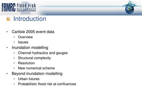 PPT Modelling Of The Flood Event In Carlisle PowerPoint Presentation ID