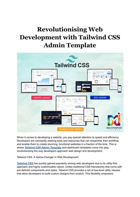 Ppt Revolutionising Web Development With Tailwind Css Admin Template